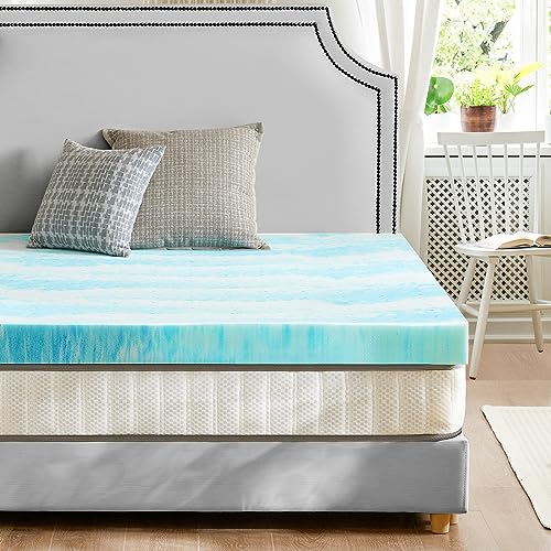 Air Mattress Full - 2 Inch Memory Foam Cooling Gel Swirl Infused Bed Topper for Back Pain, CertiPUR-US Certified