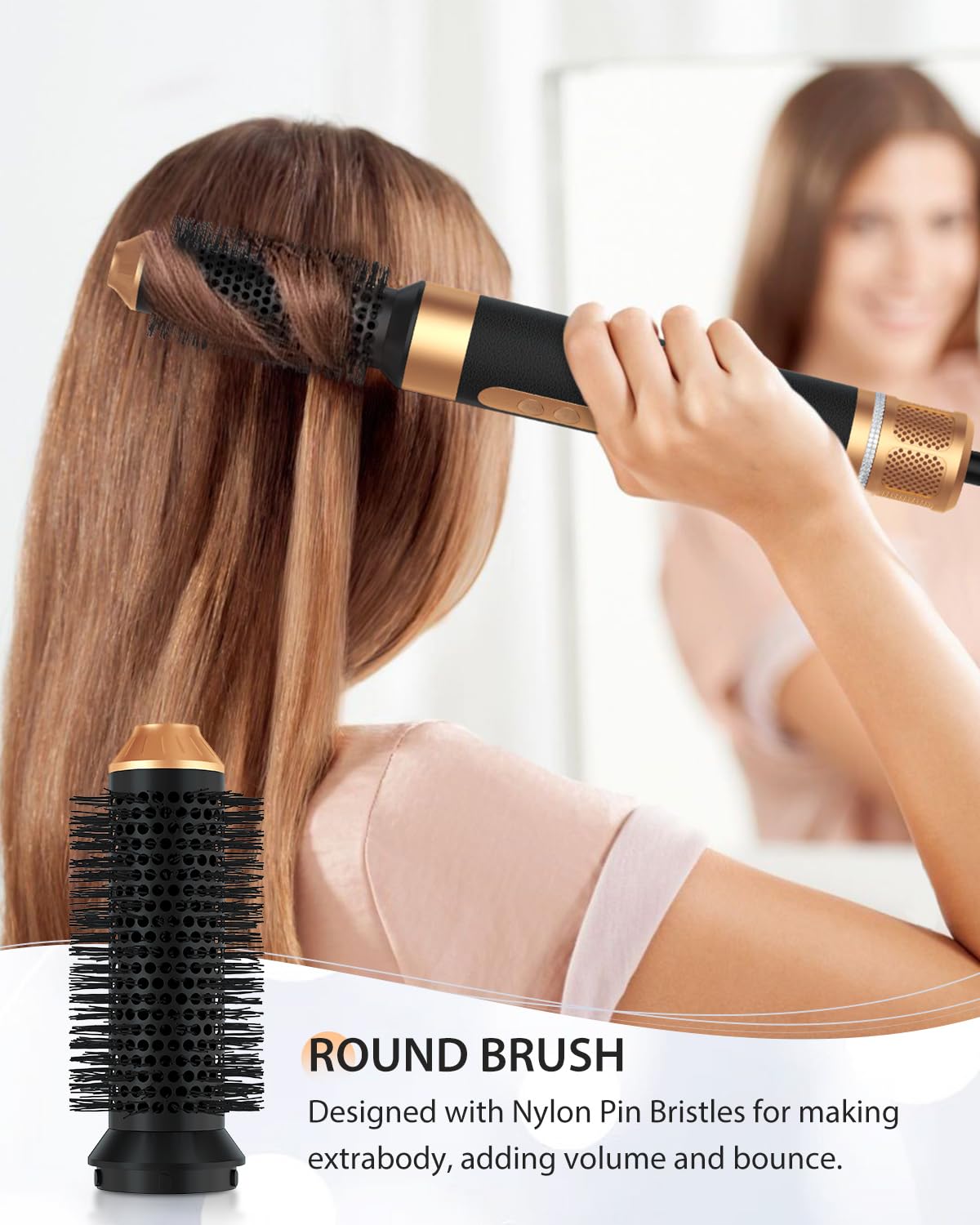 Hair Dryer Brush, PRITECH Blow Dryer Brush Set with Diffuser, 7 in 1 Hair Styling Tools 110000 RPM High Speed Volumizer Drying, Ionic Hairdryer Curler Straightener,Curling Wand