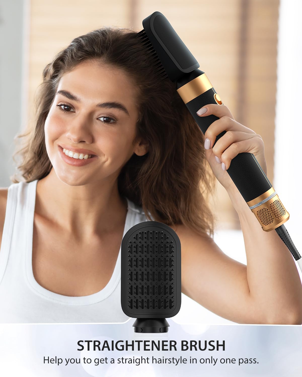 Hair Dryer Brush, PRITECH Blow Dryer Brush Set with Diffuser, 7 in 1 Hair Styling Tools 110000 RPM High Speed Volumizer Drying, Ionic Hairdryer Curler Straightener,Curling Wand