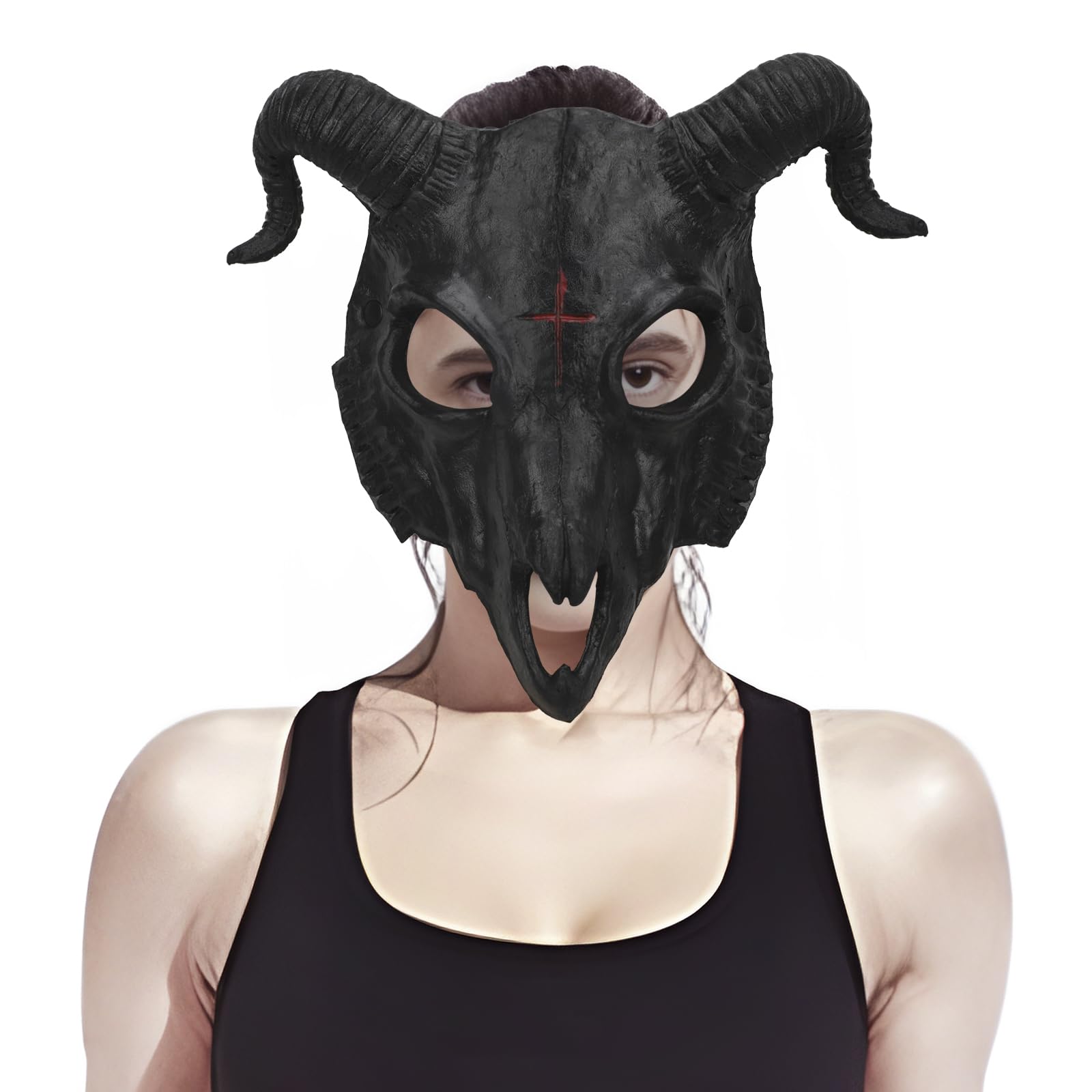 Masquerade Goat Mask Halloween Fox Mask Cosplay Costume Half Face Animal Furry Party Christmas Eye Cat Masks Easter Half-Face Mardi Gras Masks