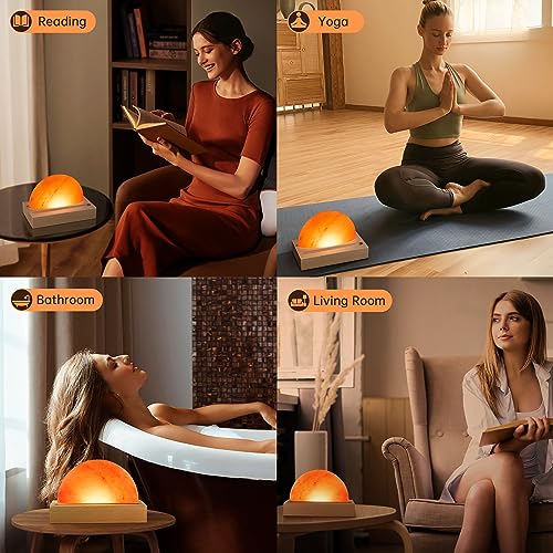 Himalayan Pink Salt Lamp Night Light, Natural Crystal Rock Salt Lamp Dimmable, Negative Ion Crystal Salt Lamp for Home Decoration, Ideal Gift for Friends