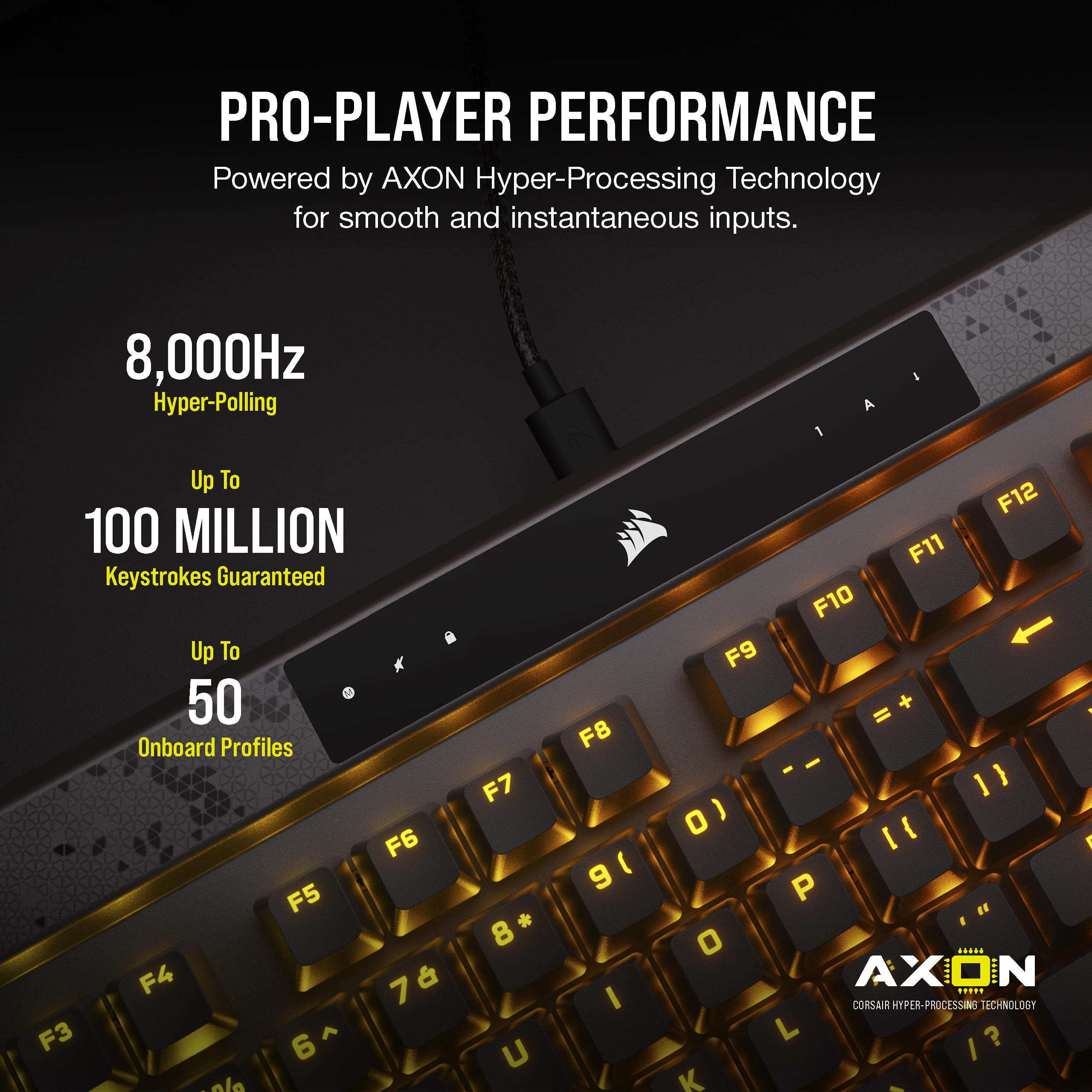 CORSAIR K70 MAX RGB Magnetic Mechanical Wired Gaming Keyboard –MGX Adjustable Switches, Simultaneous SOCD and Rapid Trigger, PBT Double-Shot Keycaps, Sound Dampening, 8000Hz Polling, QWERTY NA, Black