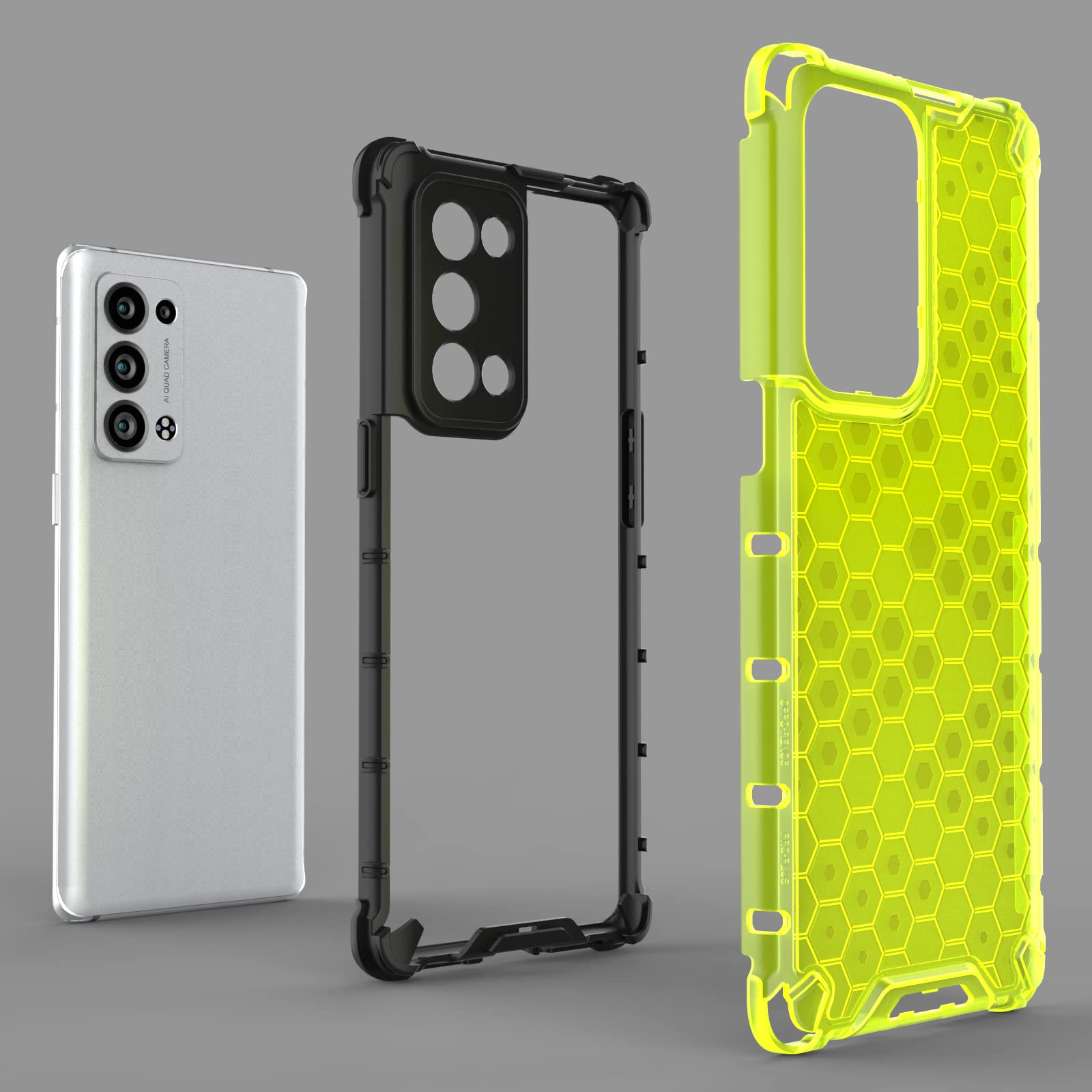 Pzwoxukhov Compatible with Oppo Reno 6 Pro+ 5G Case Cover,Compatible with Oppo Reno 6 Pro+ 5G Honeycomb Anti-Drop Shock-Absorbing Case Red