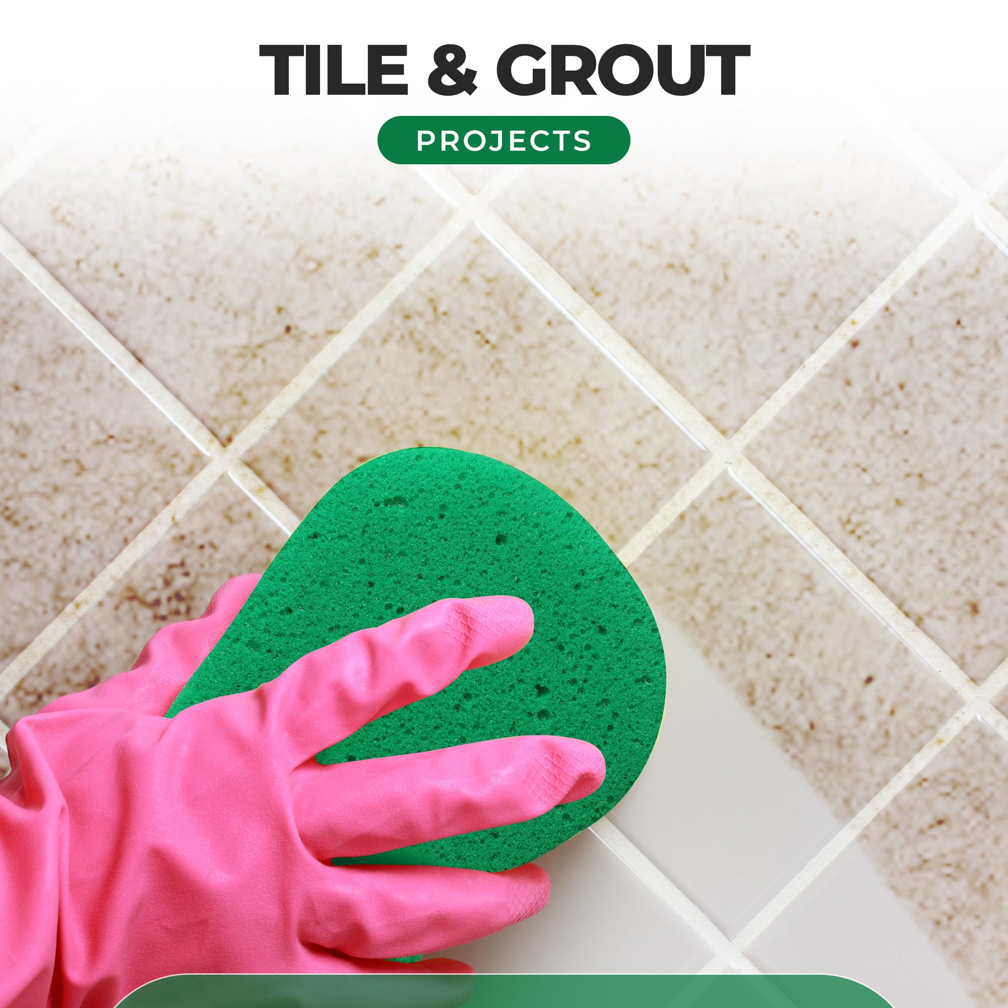 Large Multi-Purpose Sponges - 2 Pack, Perfect for Car Wash & Household Cleaning, Ideal for Tile Grout & Painting