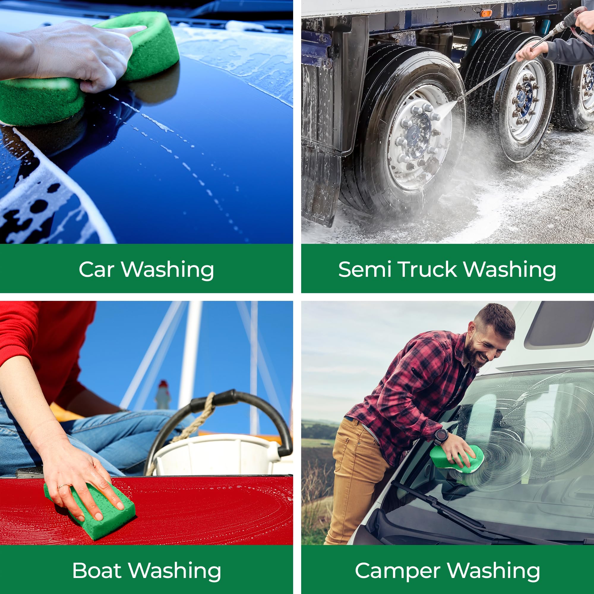 Large Multi-Purpose Sponges - 2 Pack, Perfect for Car Wash & Household Cleaning, Ideal for Tile Grout & Painting