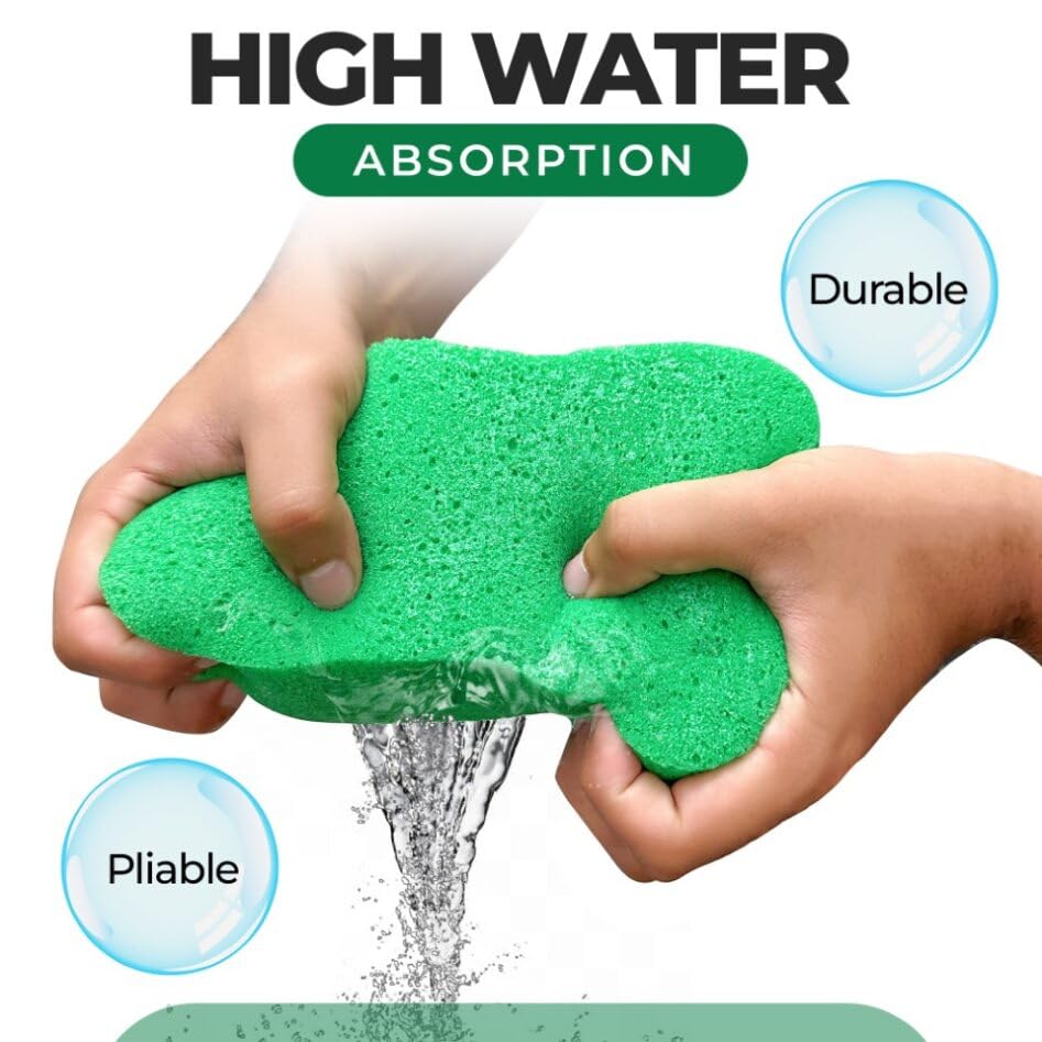 Large Multi-Purpose Sponges - 2 Pack, Perfect for Car Wash & Household Cleaning, Ideal for Tile Grout & Painting