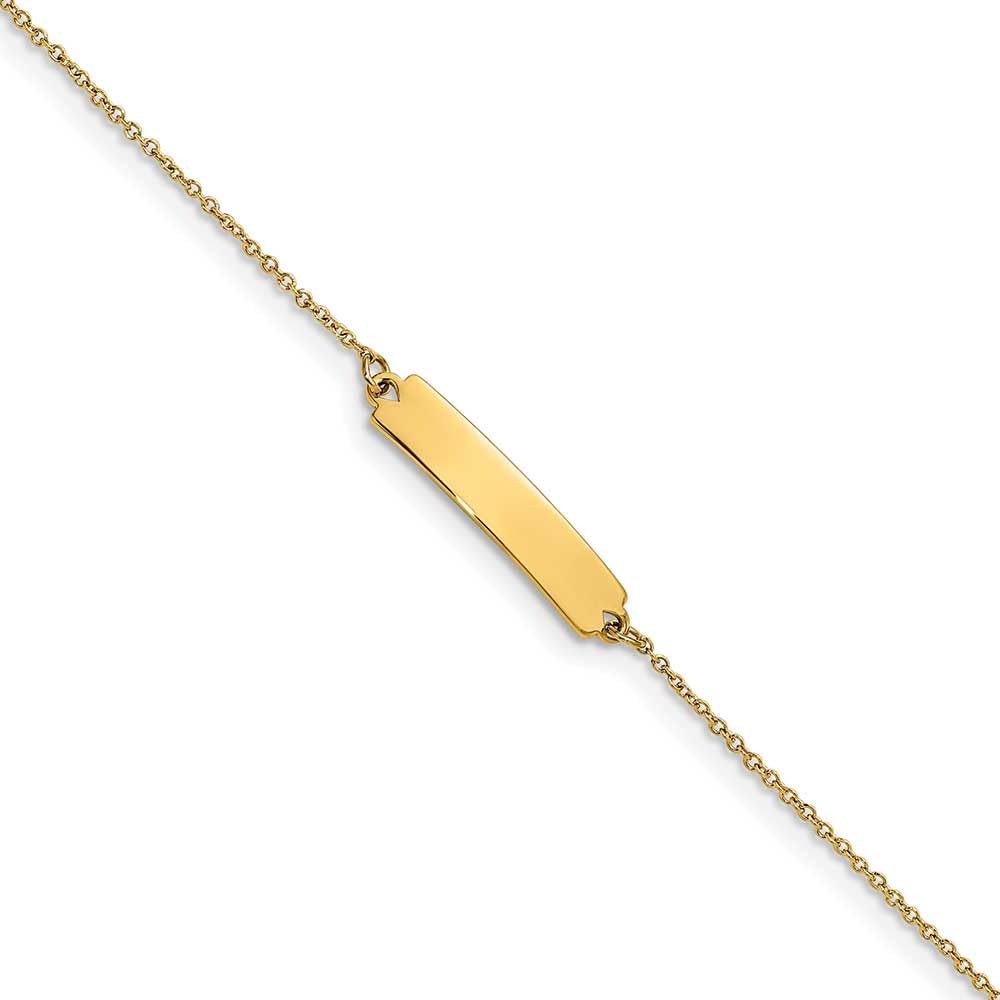 Precious Accents Stainless Steel Polished Yellow IP-plated 7" Small ID Bracelet