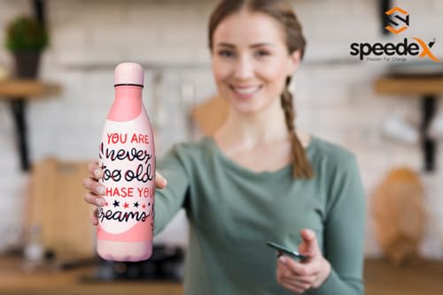 Speedex Vacuum Insulate Hot & Cold Water Bottle School/Gym/Home/Office/Boys/Girls/Kids with Leakproof Sipper CapAnd BPA Free(Pink 500ML)