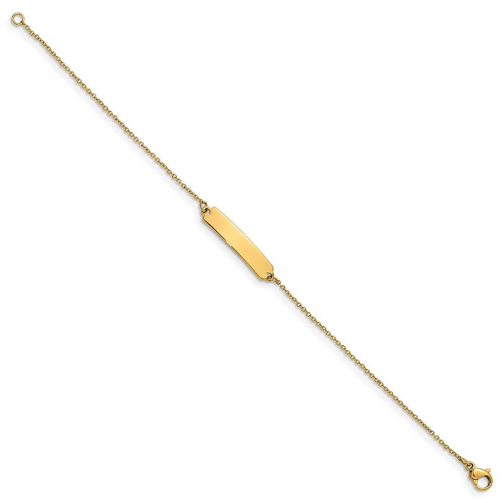 Precious Accents Stainless Steel Polished Yellow IP-plated 7" Small ID Bracelet