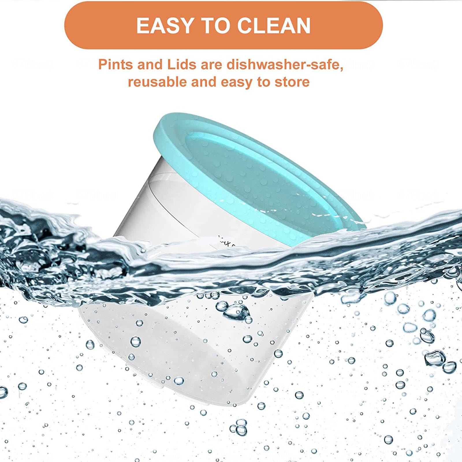 VRINO Creami Containers, for Ninja Creami Pints and Lids,16 OZ Pint Storage Containers Reusable,Leaf-Proof for NC301 NC300 NC299AM Series Ice Cream Maker