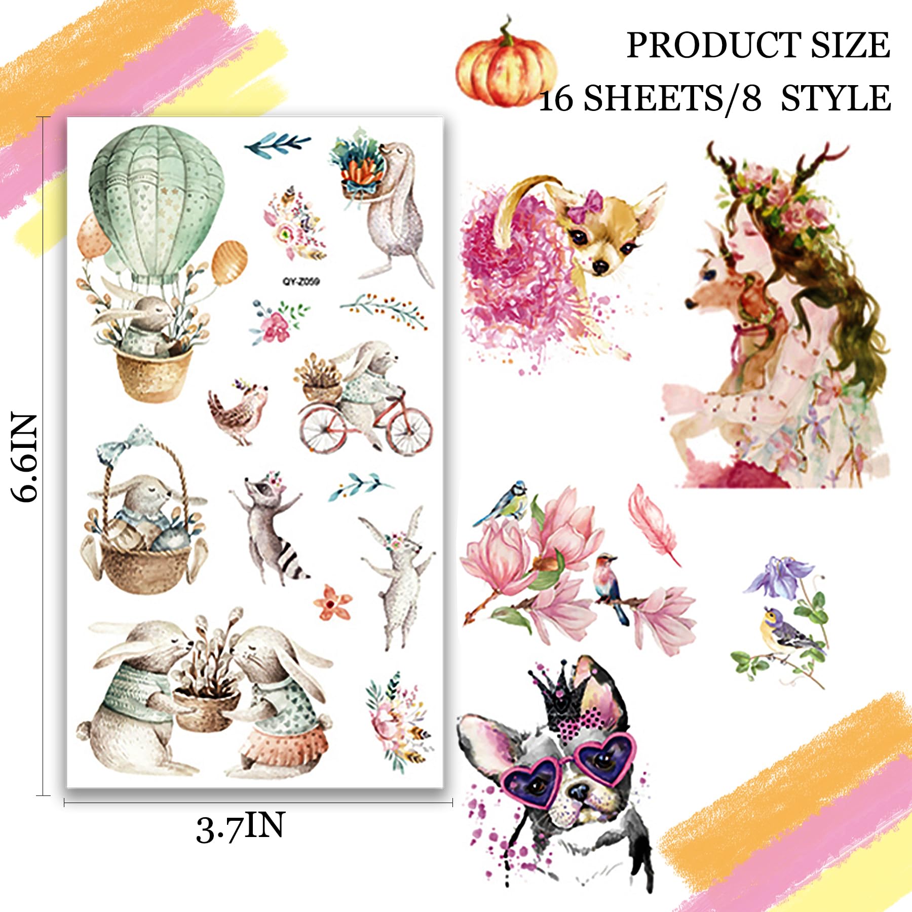 Rub on Transfers for Crafts, 16Sheets Animals and Gilrs Rub on Transfer Stickers Rub on Stickers Transfer Stickers Rub on Transfer Rub on Transfer Paper Transfers for Crafts for Junk Journa