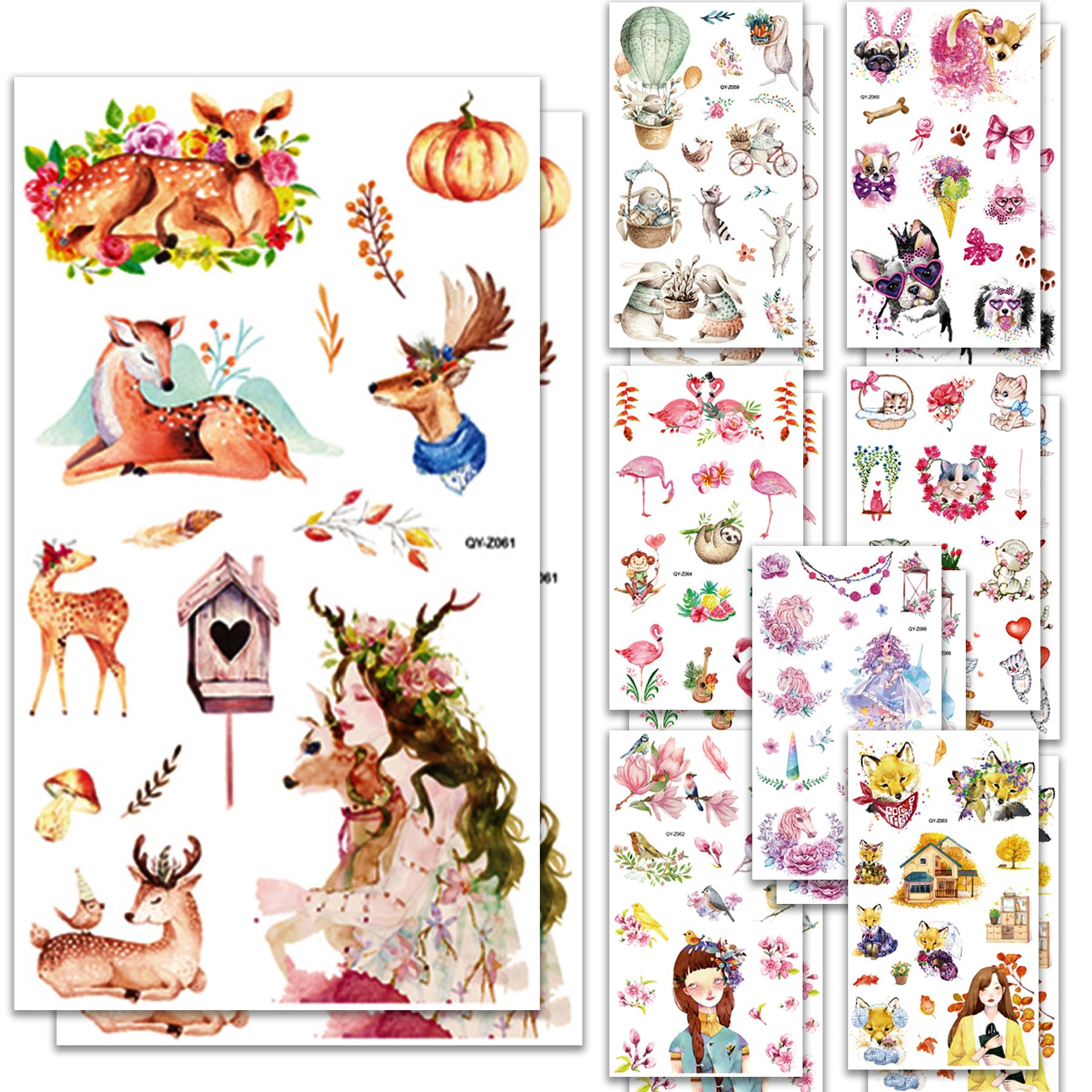 Rub on Transfers for Crafts, 16Sheets Animals and Gilrs Rub on Transfer Stickers Rub on Stickers Transfer Stickers Rub on Transfer Rub on Transfer Paper Transfers for Crafts for Junk Journa