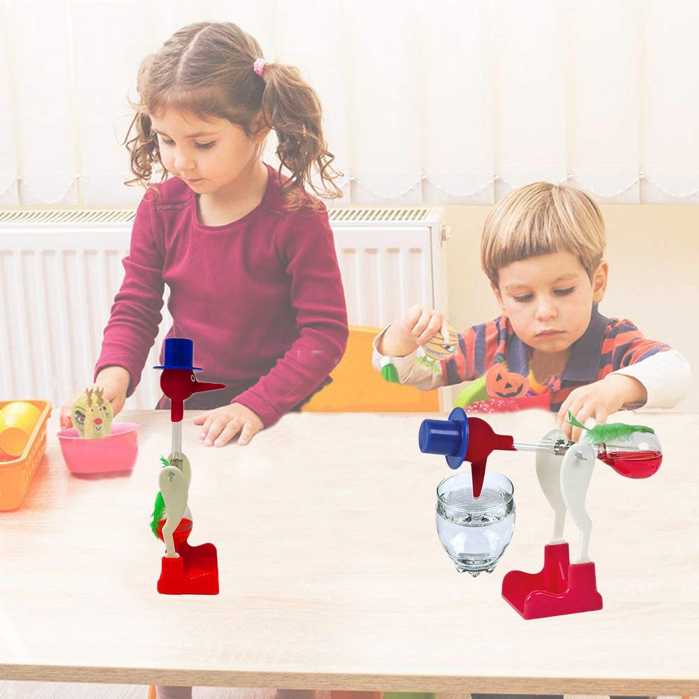 Ozgkee Non Stop Liquid Drinking Glass Bird Funny Duck Drink Water Desk Toy (Red)