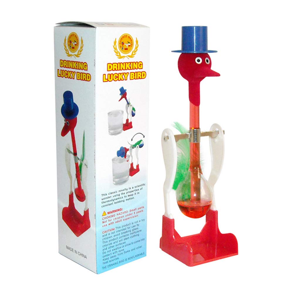 Ozgkee Non Stop Liquid Drinking Glass Bird Funny Duck Drink Water Desk Toy (Red)