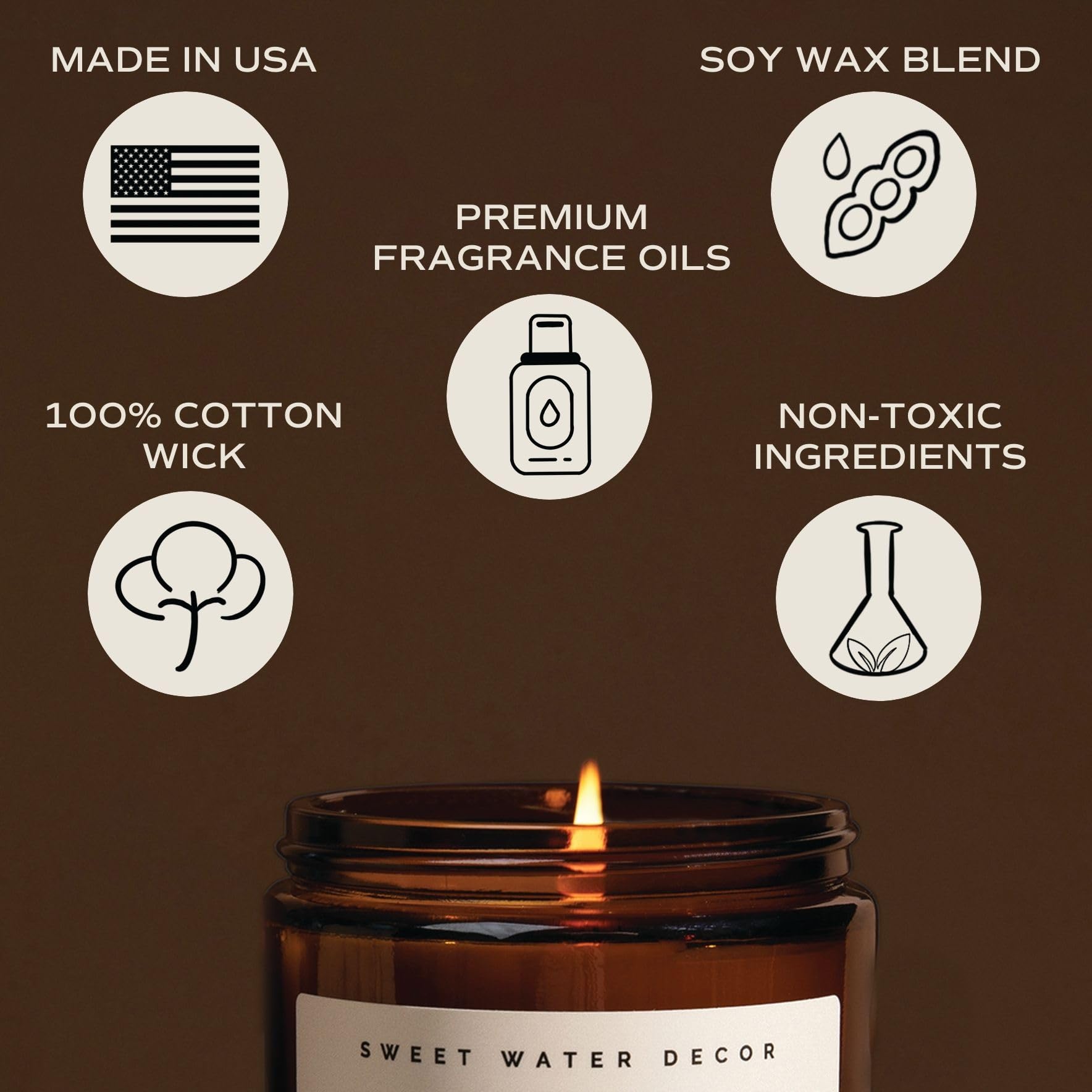 Sweet Water Decor Hello Pumpkin Candle - Fall Soy Candles with Pumpkin, Warm Spices, Vanilla and Buttery Pie Crust - Pumpkin Candles for Home with 40 Hours Burn Time - 9Oz Black Lid Amber Jar Candle