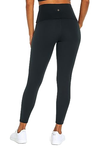 Balance Collection Womens Aubrey High Rise Fold Over Legging, Black