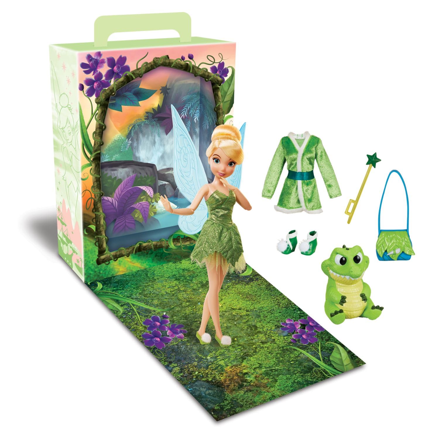 Disney Store Official Princess Story Doll - Tinker Bell from Peter Pan, 11 Inches, Includes Coloring Area and Additional Dress, Classic Outfit, Perfect for Girls