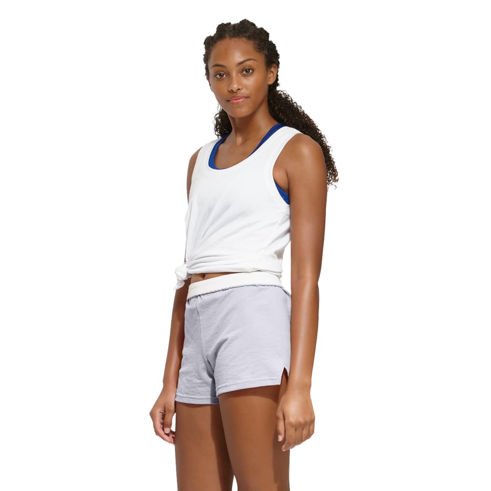 Junior Stylish Casual Elastic fold Over Waist Shorts Ash Large