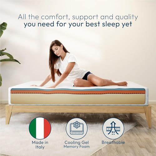 Sleephome 6” Full Mattress – Cooling Gel Memory Foam, Breathable & Pressure-Relieving, Medium Firm Support, Mattress in a Box