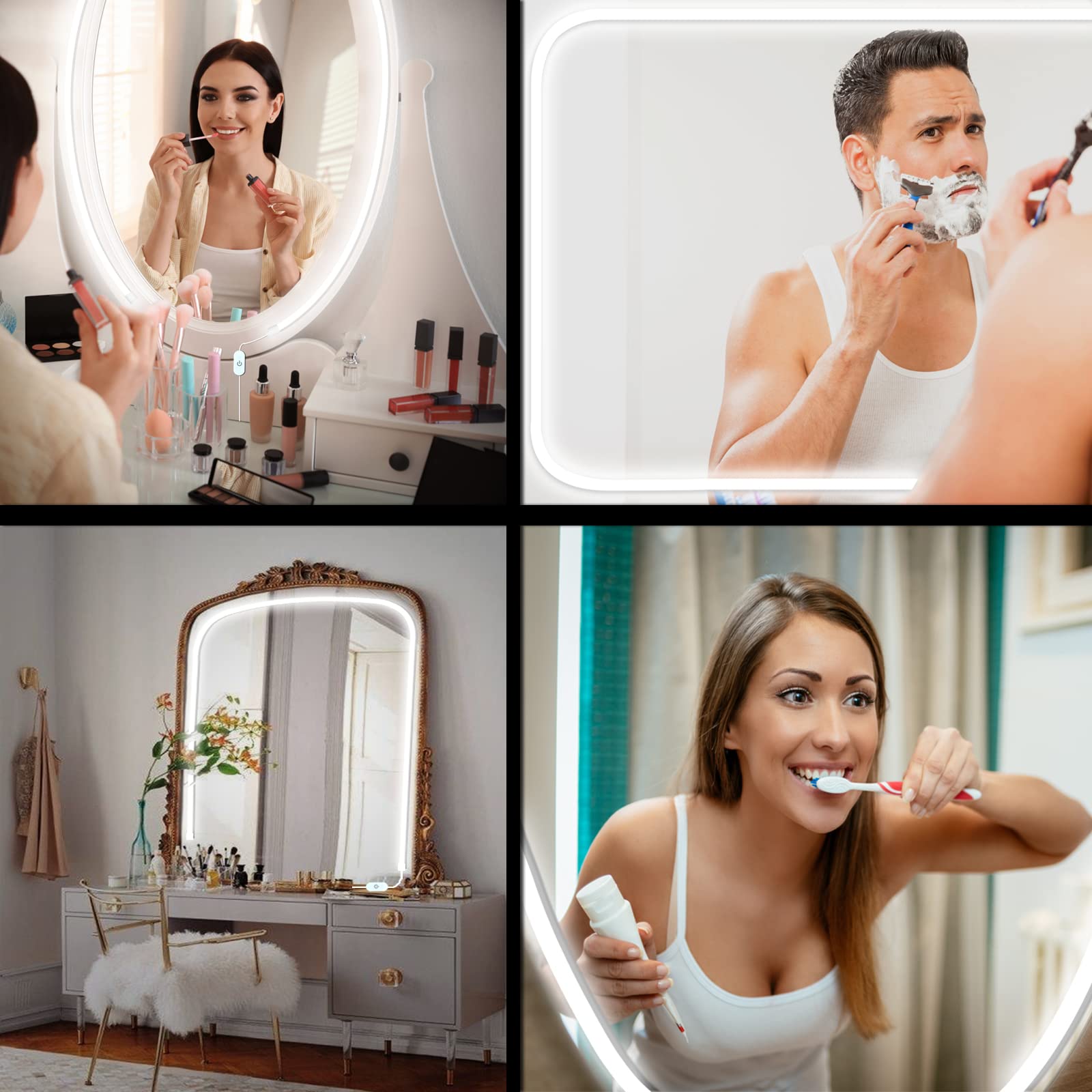 Blikshin LED Vanity Lights for Mirror, Lights for Body Mirror, 10FT/Ultra Bright/Dimmable/360LEDs/ELT 12V, for Bathroom Mirror/Dressing Mirror/Full Body Mirror