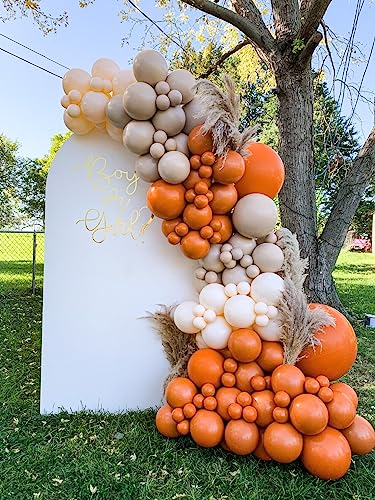 Beaumode Little Pumpkin Balloon Arch Garland Kit for Little Pumpkin Baby Shower Birthday Thanksgaving Fall In Love Bridal Shower Fall themed Rustic Boho Orange Party decorations (Orange Blush)