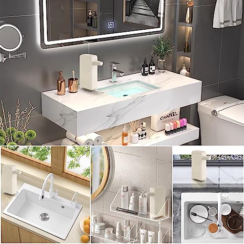 QANYI Automatic Foaming Soap Dispenser, USB Rechargeable Auto Sensor 3 Gear Foam Adjustable, 13.5oz/400ML PETG+ABS Wall Mount Soap Dispenser, Touchless Hand & Dish Soap Pump for Bathroom, Kitchen