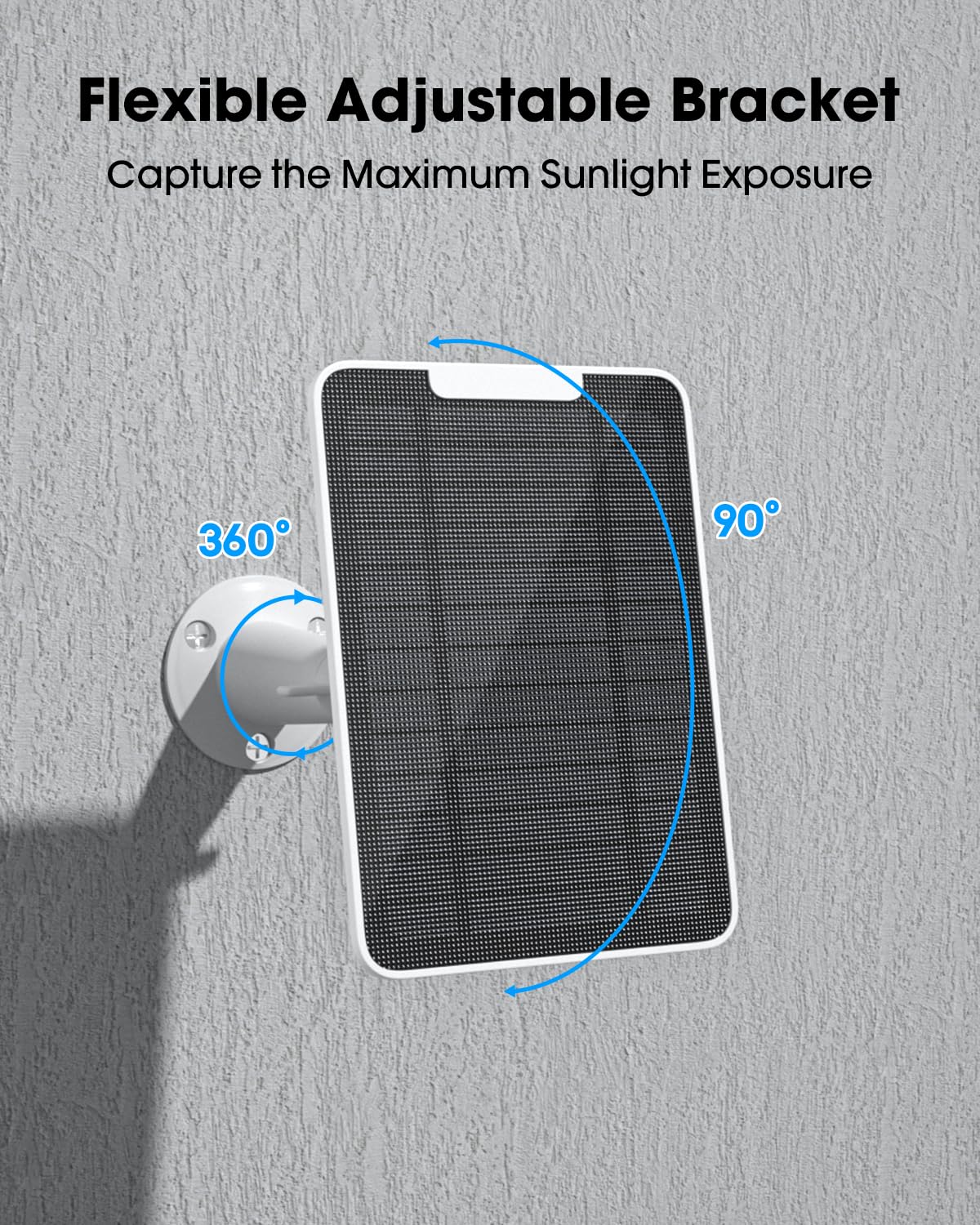 6W Solar Panel Charger Compatible with Google Nest Camera Outdoor & Indoor (Battery Version), Solar Power for Google Nest Cam, IP65 Weatherproof, w/Secure Wall Mount & Screwdriver, 13ft Cable, 2 Pack