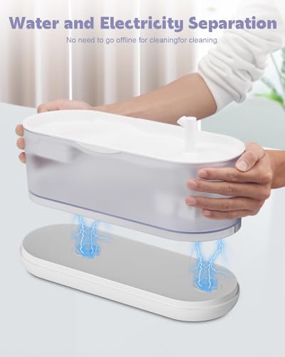YauYik Cat Water Fountain with Wireless Pump, 78 fl oz/2.3L Ultra-Quiet Automatic Pet Water Fountains for Cats and Dogs, Cat Dispenser Bowl for Drinking with Smart LED Light & 3 Flow Modes