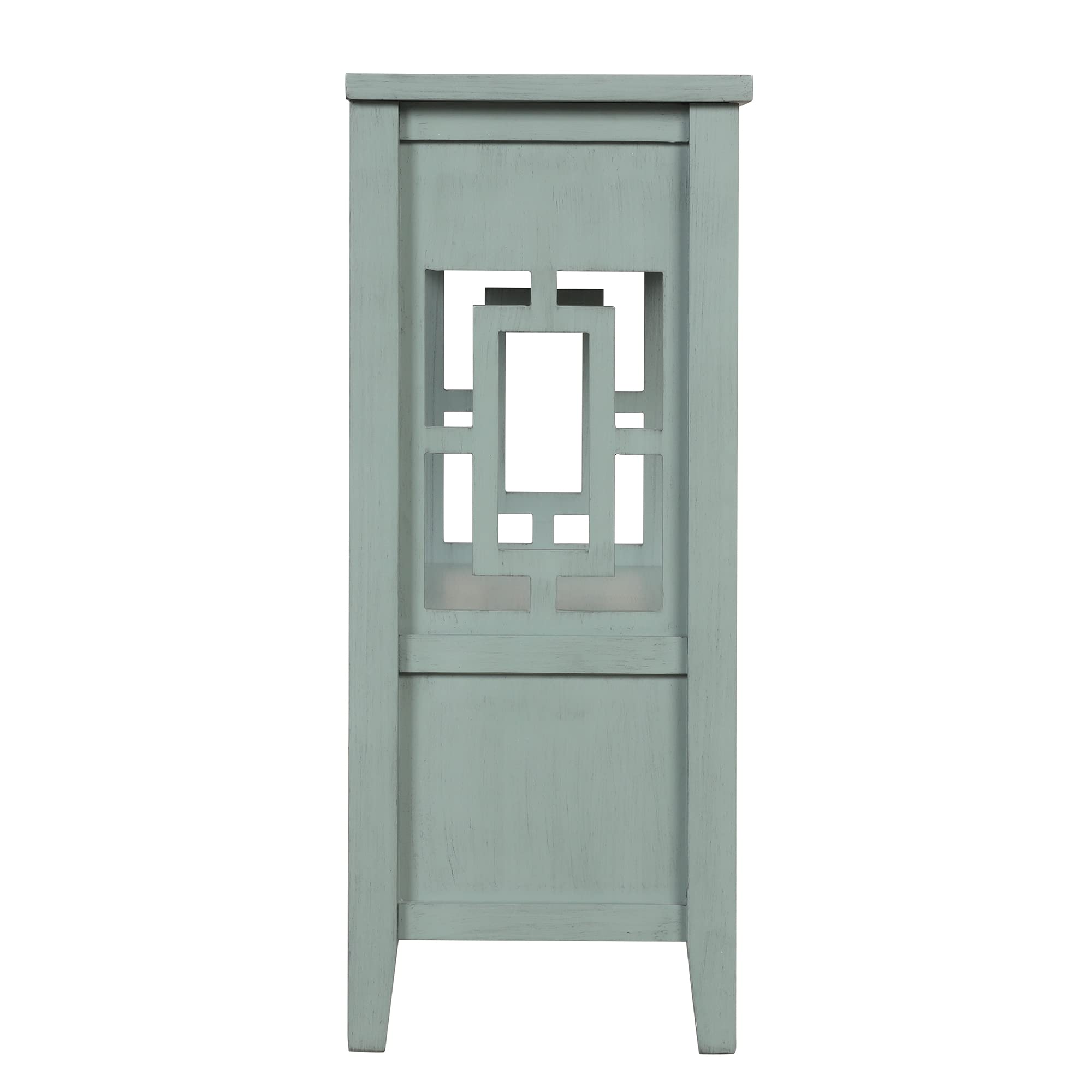 INMOZATA Retro Console Table Sofa Entryway Side Table Furniture with 4 Drawers and 1 Storage Shelves for Living Room Home Bedroom Hallway Kitchen Decor,Green