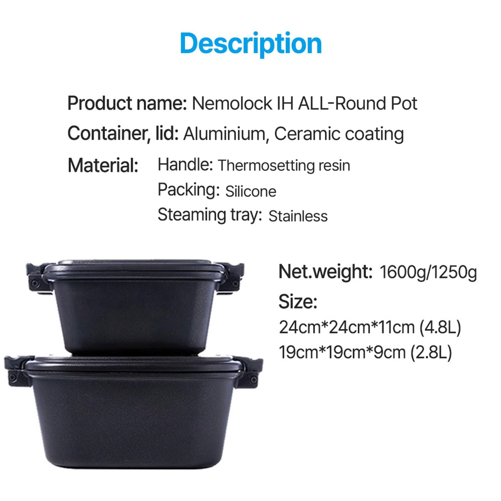 Nemolock IH All-Round Pot | Easy Storage | Greatly Portable | Convenient (M/L set)