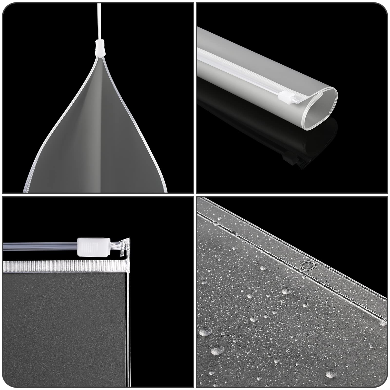 12 Packs Letter Size Binder Pockets, 3 Holes 11.4in x 9.5in Zipper Binder Folders for 3 Ring Binder, Waterproof Clear PVC Binder Pouch Loose Leaf Filing Document Bag