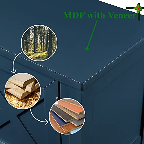 INMOZATA Console Table for Living Room, Narrow Entryway Tables for Foyer Wood Cabinet with Storage and Shelf, Sofa Table for Coffee Bar, Kitchen, Hallway, Dining,Navy Blue