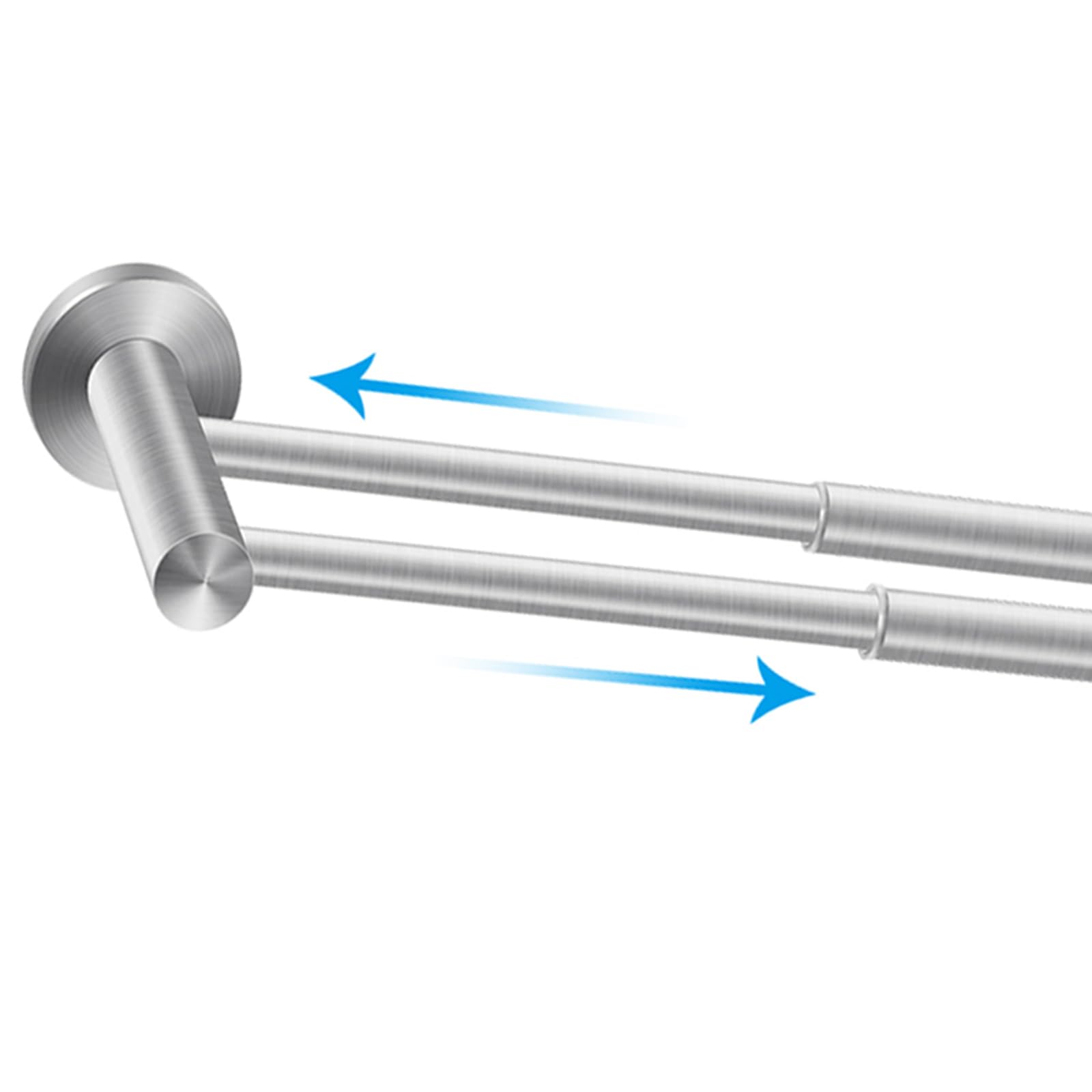 2PCS Double Adjustable Brushed Nickel Towel Bar 17 to 27 Inch, SUS304 Stainless Steel Towel Rack Wall Mounted