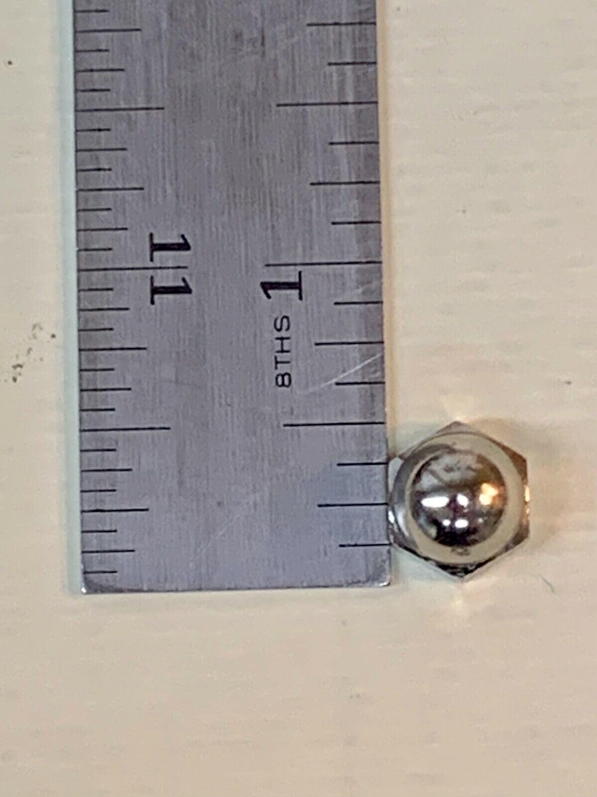 (100) 1/4"-20 Solid Brass Nickel Plated Cap Acorn Nuts Bright Chrome Color 7/16"