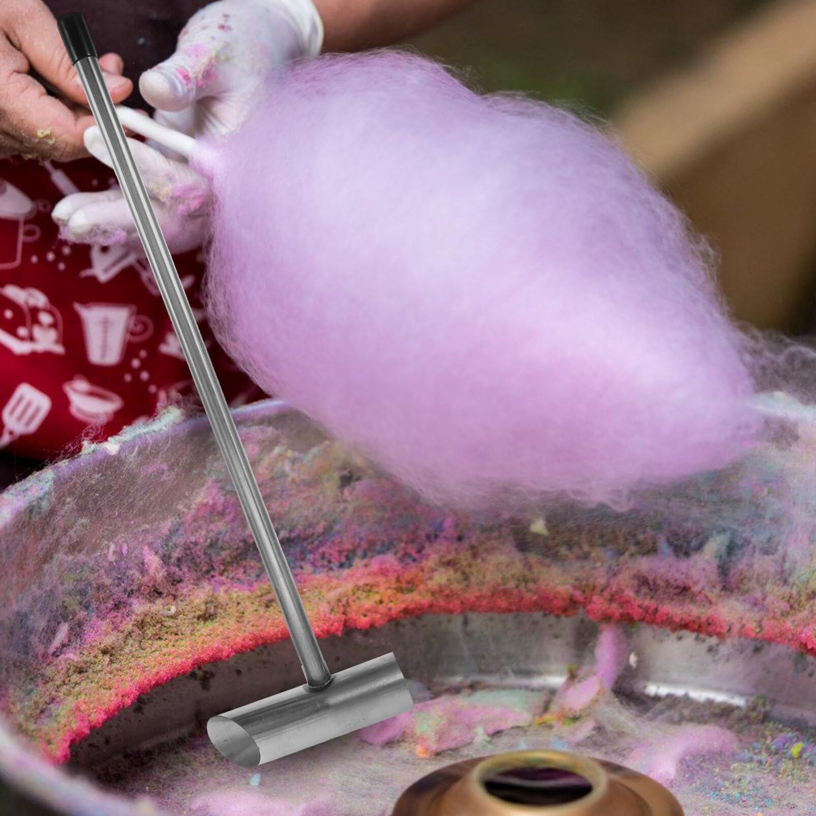 Luxshiny Marshmallow Spoon Sugar Spoon Long Handle Stainless Steel Cotton Candy Scoop for Cotton Candy Floss Machine Marshmallow Machine Spare Parts