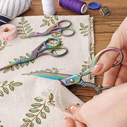 Asdirne Titanium Coating Sewing Scissors Bundle, Professional Fabric Scissors Set, Ultra-Sharp Stainless Steel Blades, Ergonomic Handle, Great for Tailor, Embroidery, Craft, 10.5"/5.1"/4.5"/3.6"