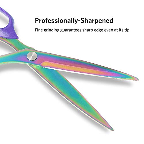 Asdirne Titanium Coating Sewing Scissors Bundle, Professional Fabric Scissors Set, Ultra-Sharp Stainless Steel Blades, Ergonomic Handle, Great for Tailor, Embroidery, Craft, 10.5"/5.1"/4.5"/3.6"