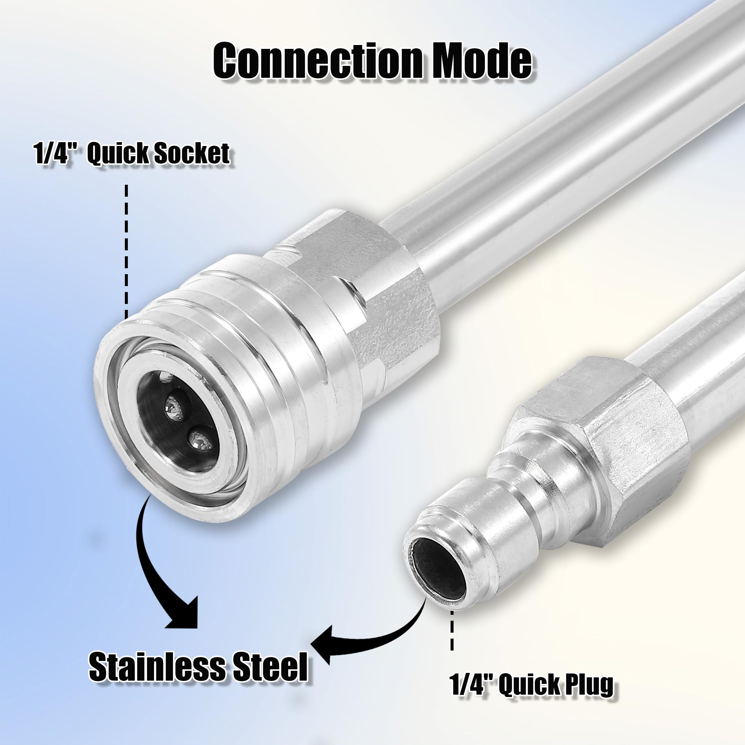 JOEJET Stainless Steel Pressure Washer Extension Wand 17 Inch, Pressure Washer Couplers