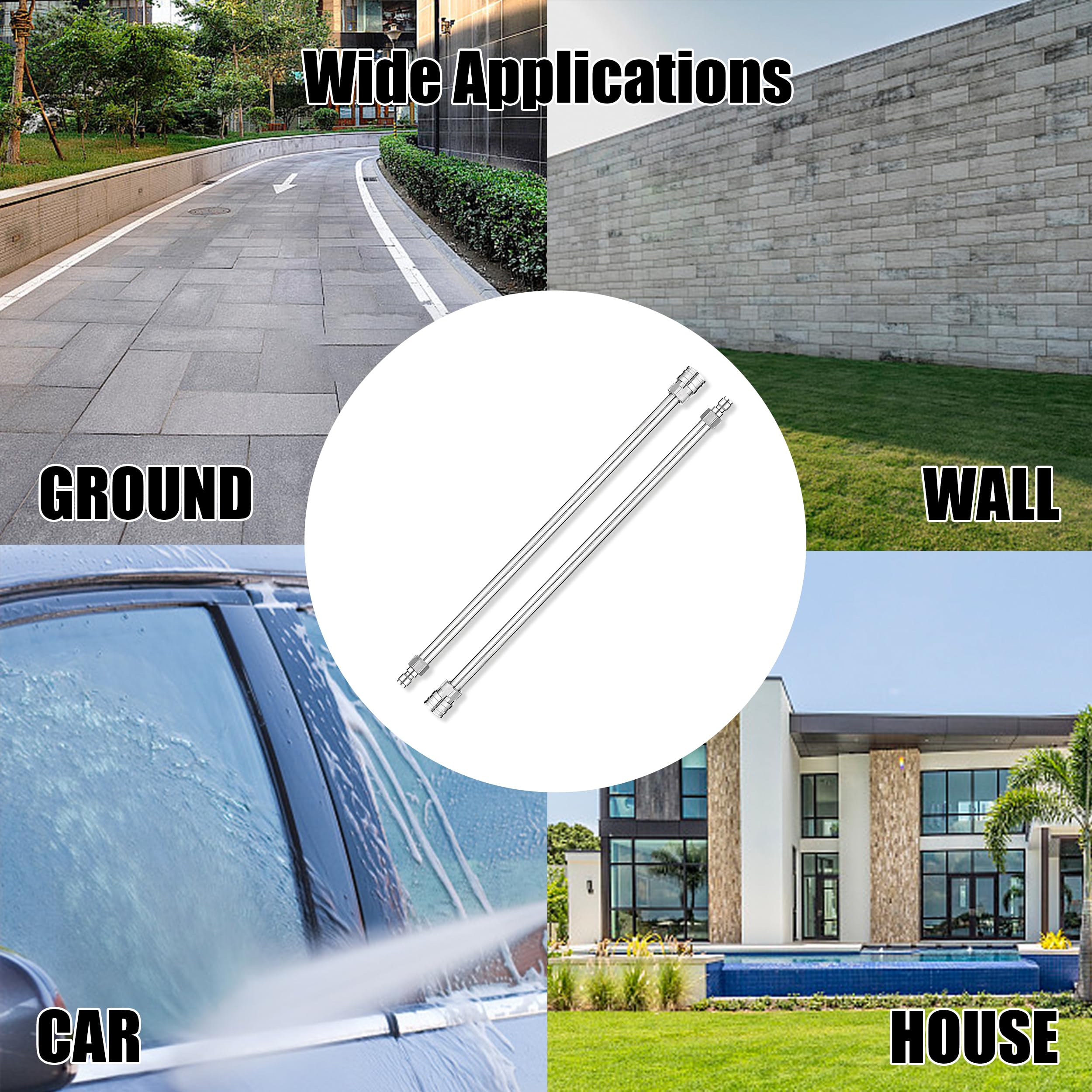 JOEJET Stainless Steel Pressure Washer Extension Wand 17 Inch, Pressure Washer Couplers
