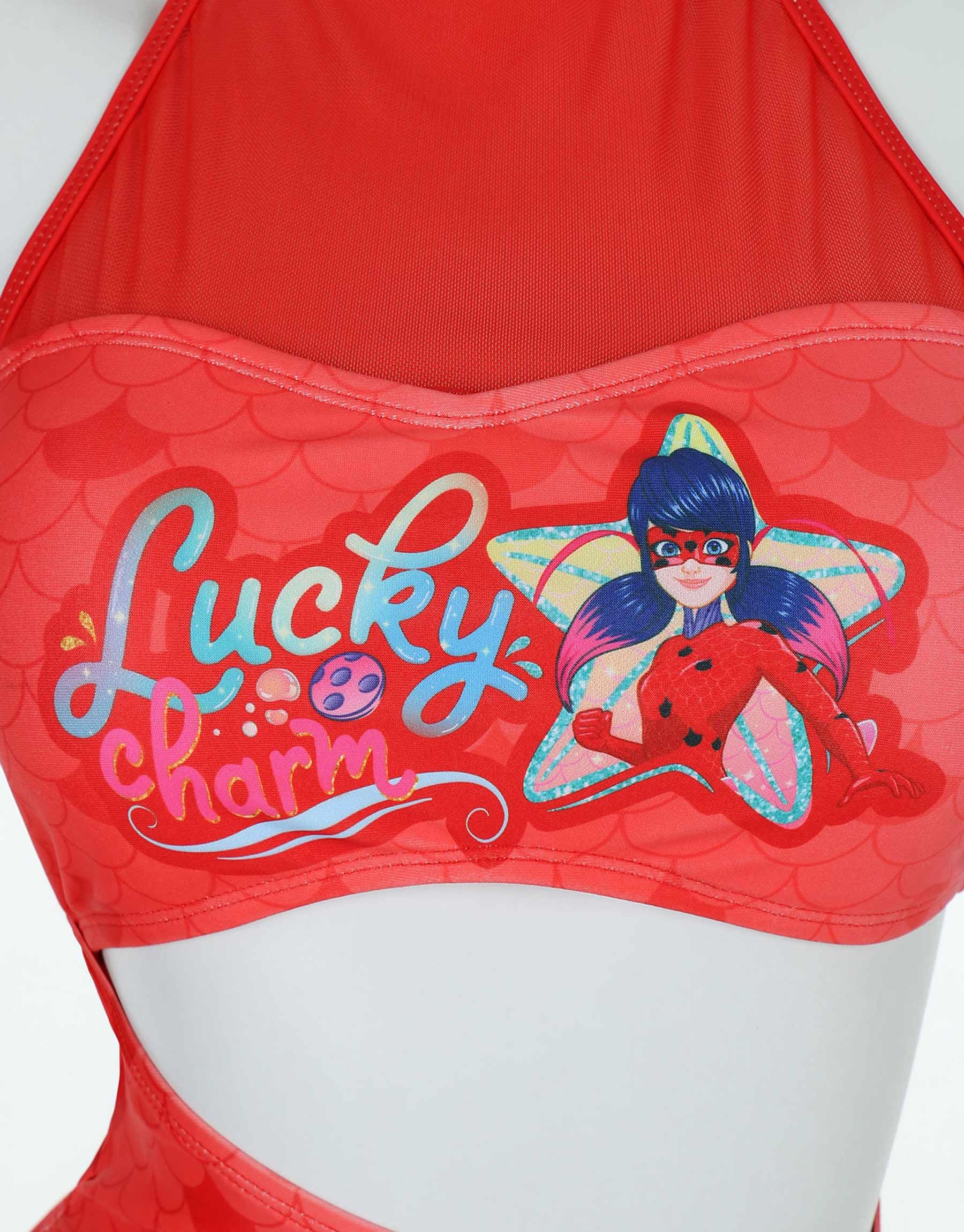 Miraculous Women's Ladybug Beach High Neck One Piece Swimsuit Bathing Suit (as1, Alpha, l, Regular, Regular, Red)