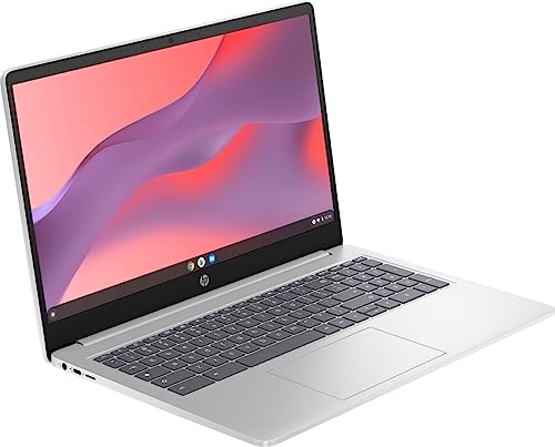 HP 15.6" HD Chromebook Laptop for Student and Business, Intel Processor N200, 8GB RAM 320GB Storage(64GB eMMC + 5ave 256GB Flash Memory), Intel UHD Graphics, Wi-Fi, Bluetooth, HDMI, Chrome Os, Silver