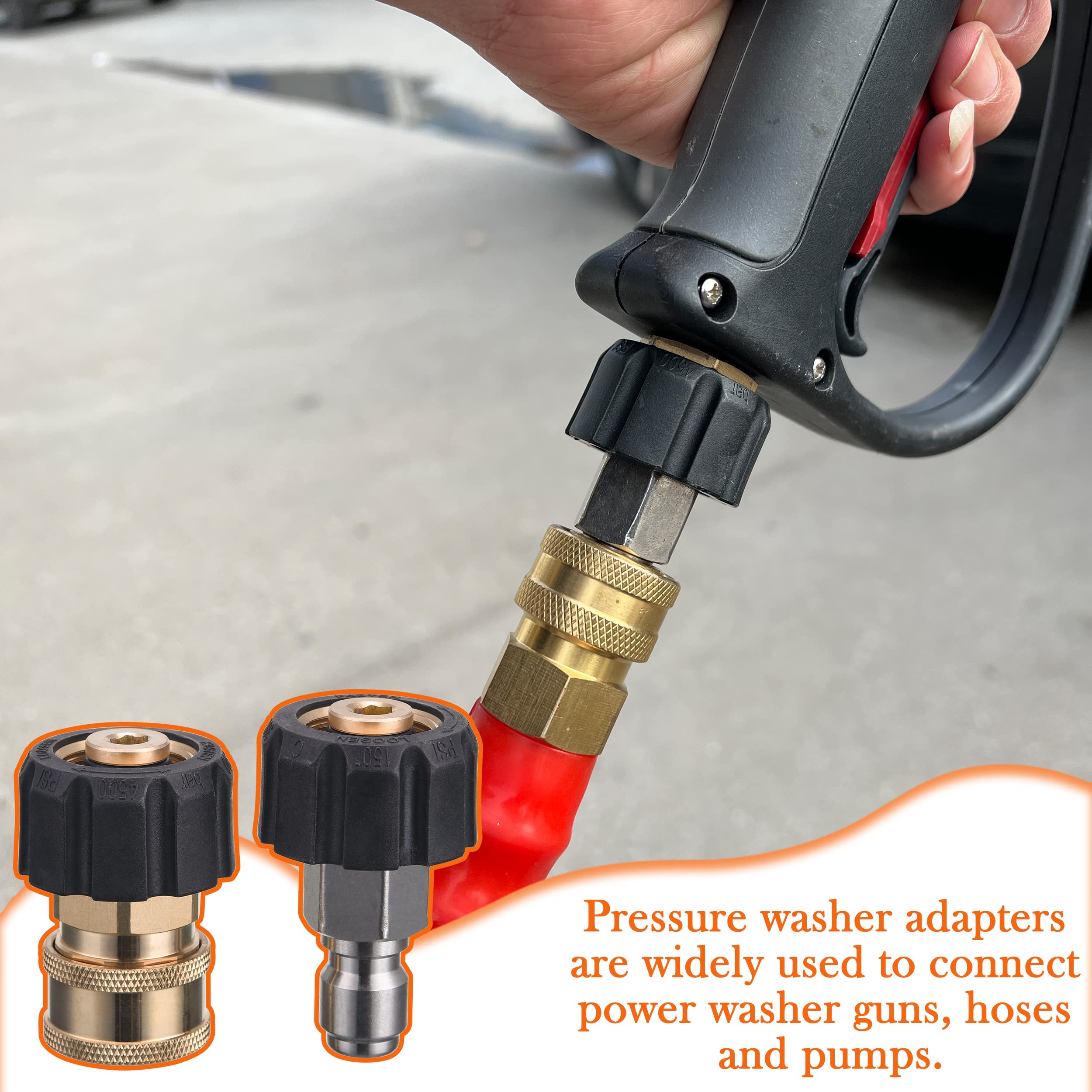 JOEJET Stainless Steel Pressure Washer Extension Wand 17 Inch, Pressure Washer Couplers