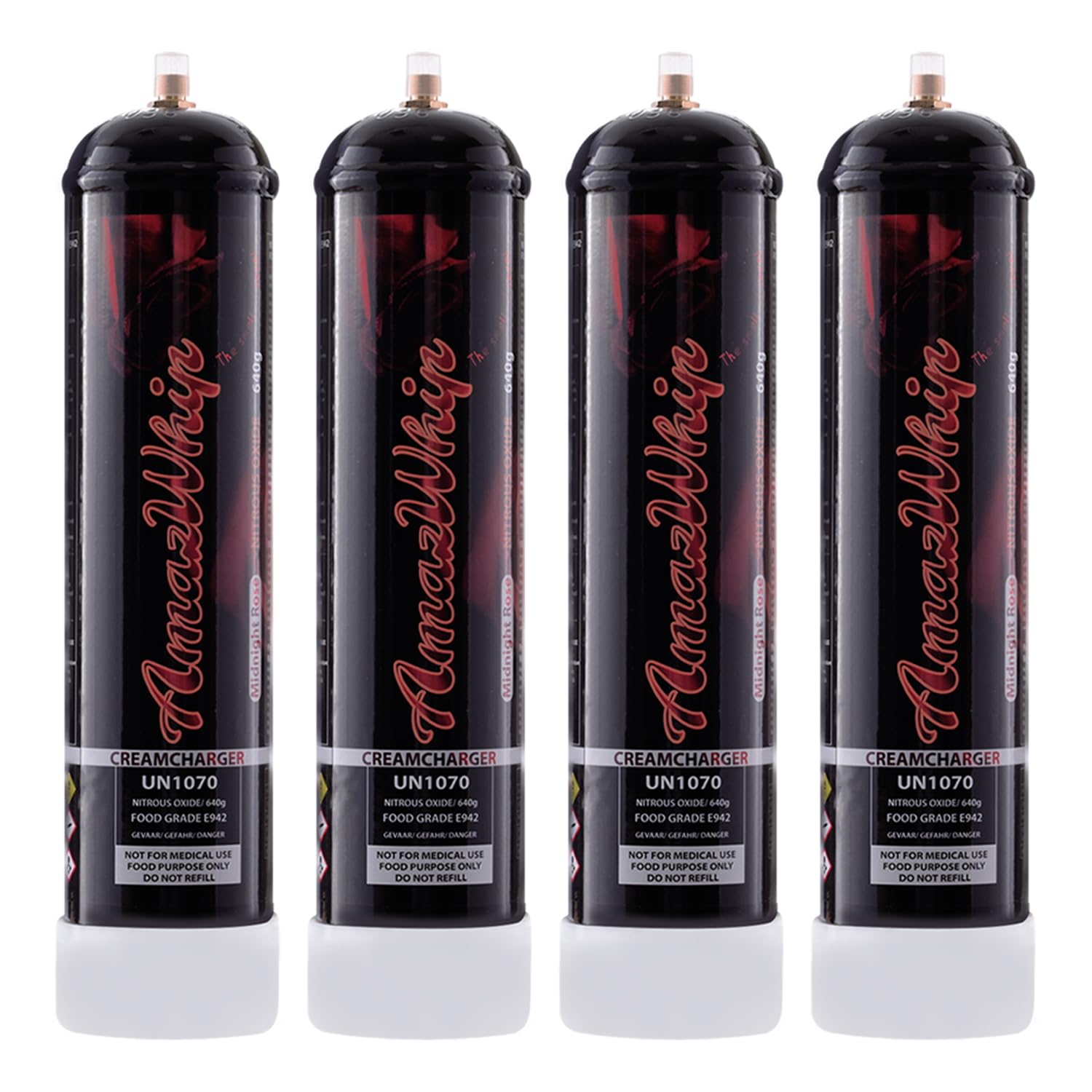 AMAZWHIP 640g, 0.95L Fresh and Pure Rose Fragrance Cream Charger (1 cylinder-rose)