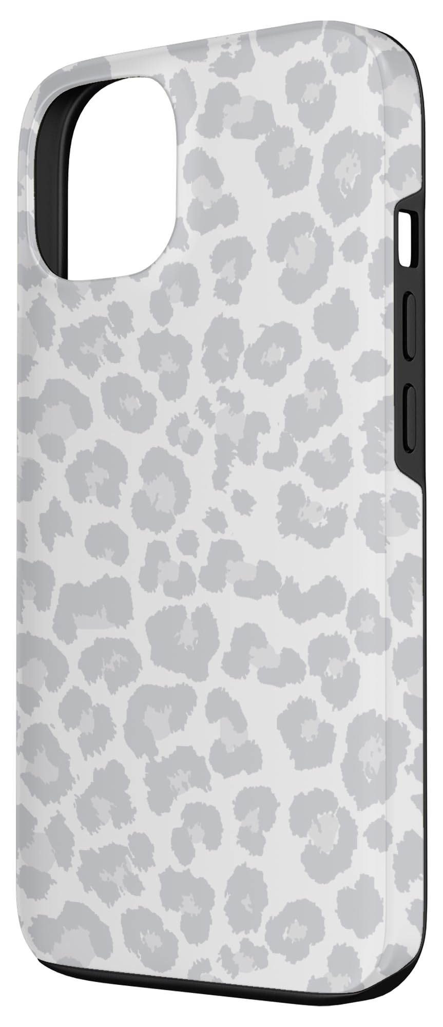 iPhone 13 White Gray Cheetah Leopard Print Animal Skin Cute Trendy Case