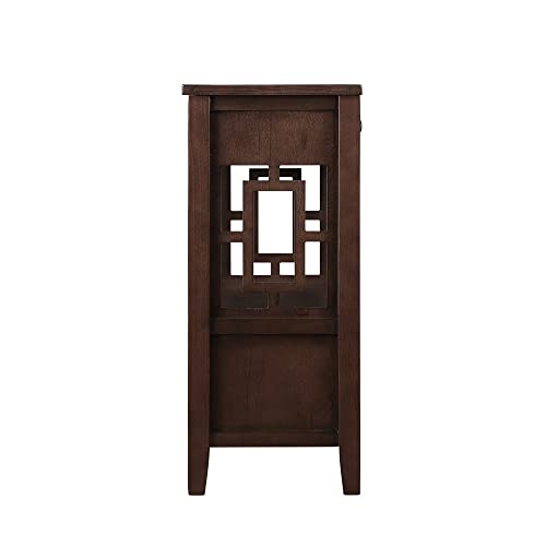 INMOZATA 36 Inch Farmhouse Console Table Sofa Table with 4 Drawers and 1 Storage Shelf Pine Wood Material for Entryway Entrance Living Room Bedroom Hallway Kitchen,Espresso