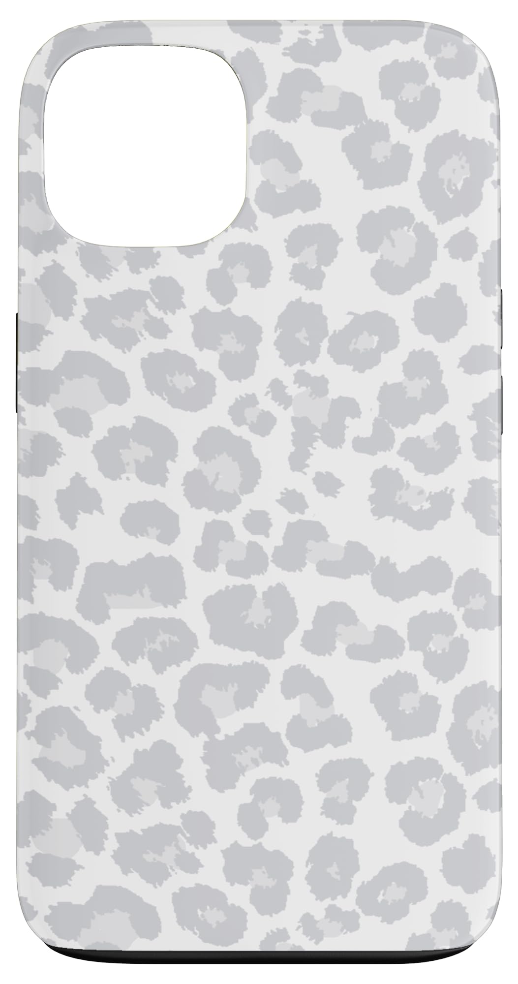 iPhone 13 White Gray Cheetah Leopard Print Animal Skin Cute Trendy Case