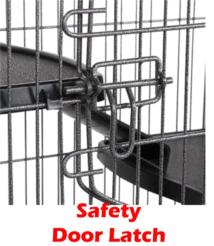 37-inch Metal Ferret Chinchilla Small Animals Hutch Rolling Cage Squirrel/Guinea Pig/Kitten/Rabbit Pet with 2 Front Doors for Indoor Outdoor Solid Plastic Platfroms and Ladders