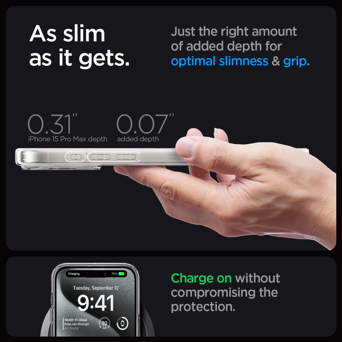 Spigen Ultra Hybrid MagFit Designed for iPhone 15 Pro Max Case (2023) [Anti-Yellowing] [Military-Grade Protection] Compatible with MagSafe - Zero One White
