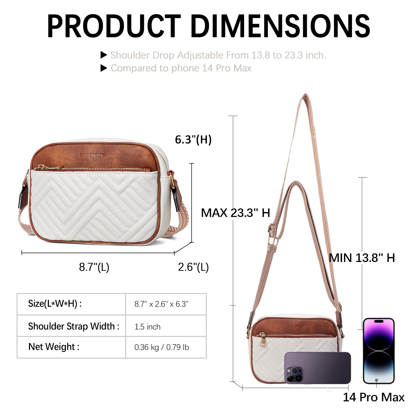 BOSTANTEN Crossbody Bags for Women Small Purses Womens Backpack Purse Leather Travel Backpack