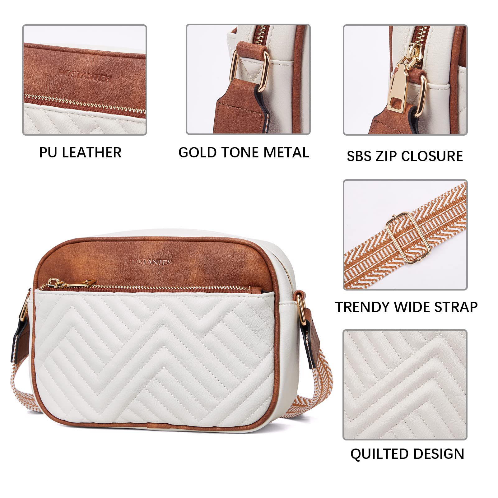 BOSTANTEN Crossbody Bags for Women Small Purses Womens Backpack Purse Leather Travel Backpack